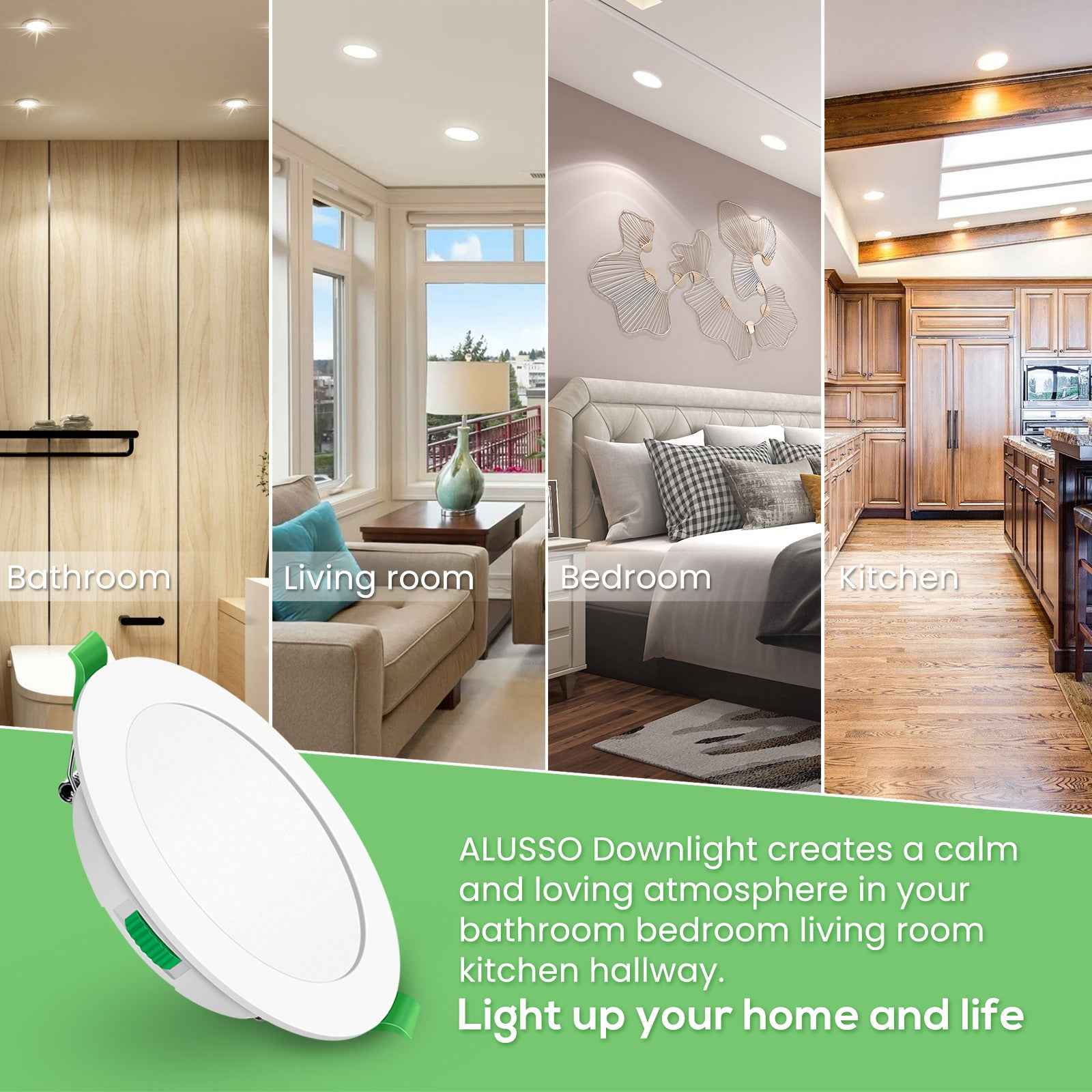 15W Ultra Slim LED Downlight CCT Dimmable IP44 White Cutout 145-160mm
